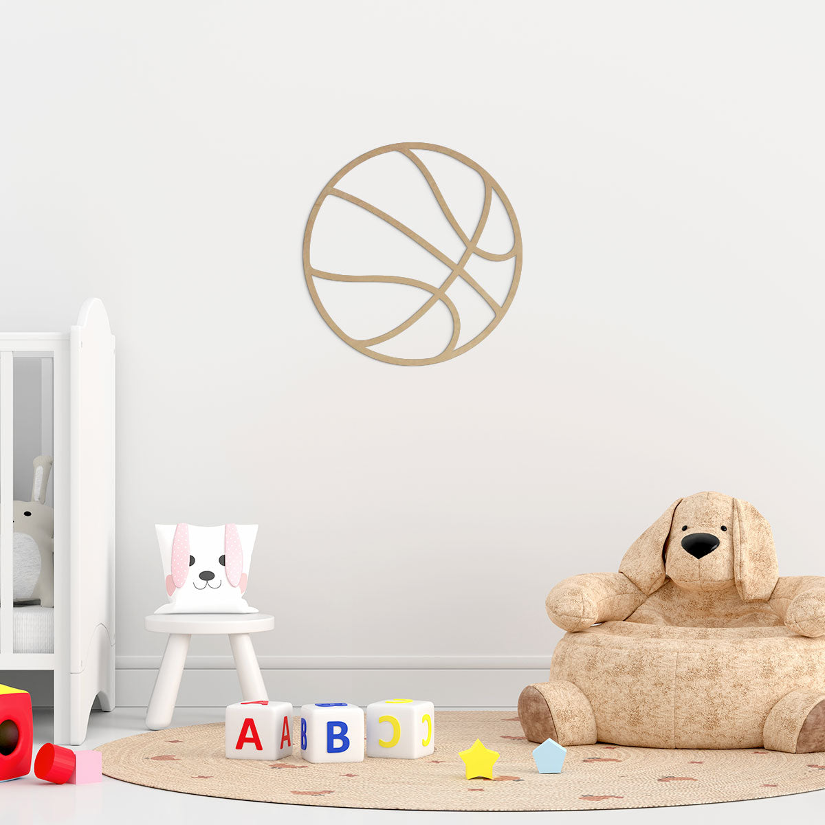 Balón basketball - Figura decorativa en madera – TODO LÁSER Y 3D