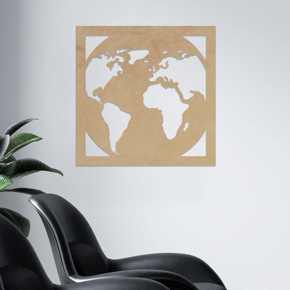 Mapamundi - Cuadro decorativo en madera – TODO LÁSER Y 3D