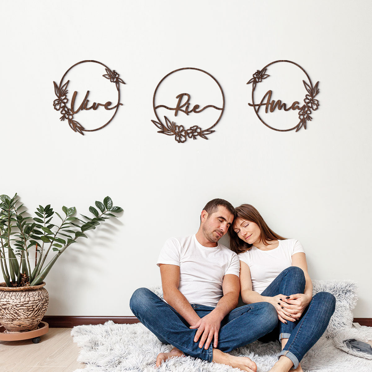 Vive, rie y ama - Cuadros trípticos modernos – TODO LÁSER Y 3D